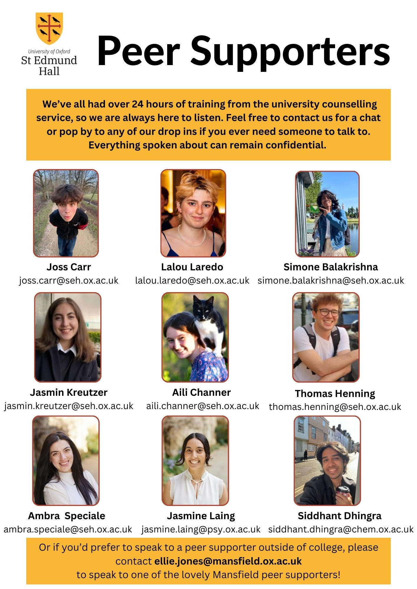 Peer Supporters – St Edmund Hall MCR